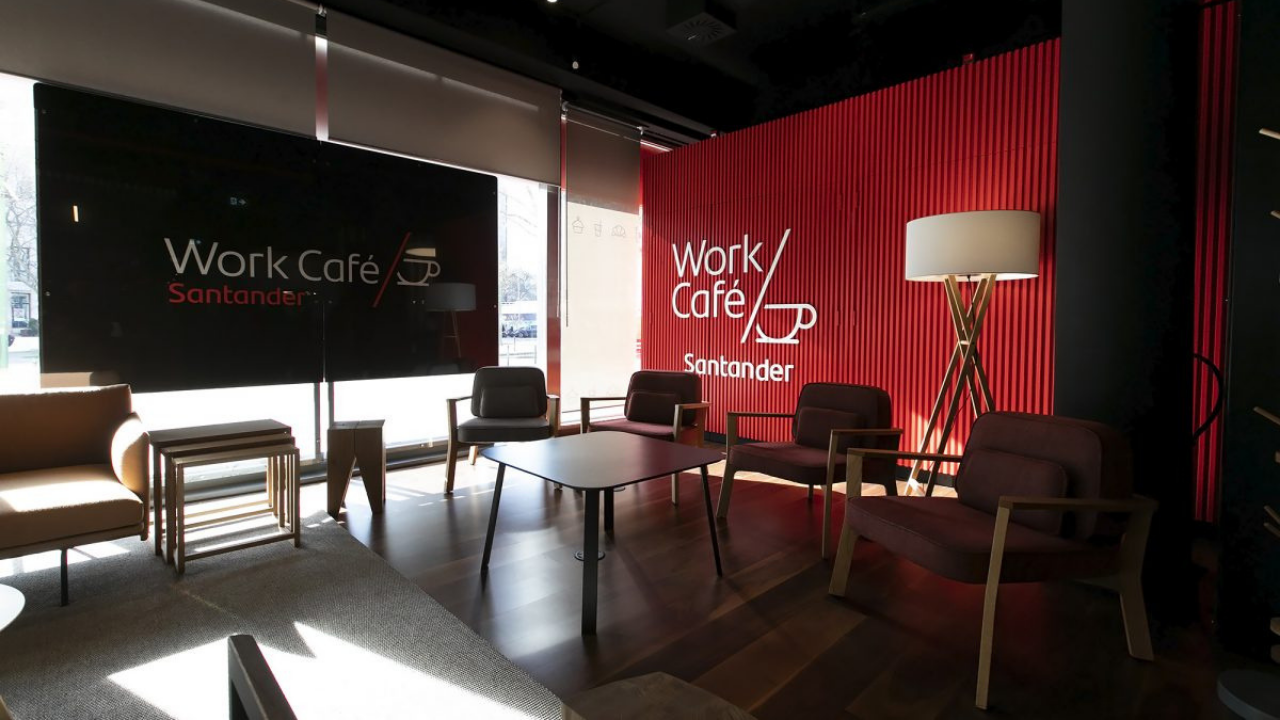 Santander Launches Work Café Concept in Former Leeds Banking Branch